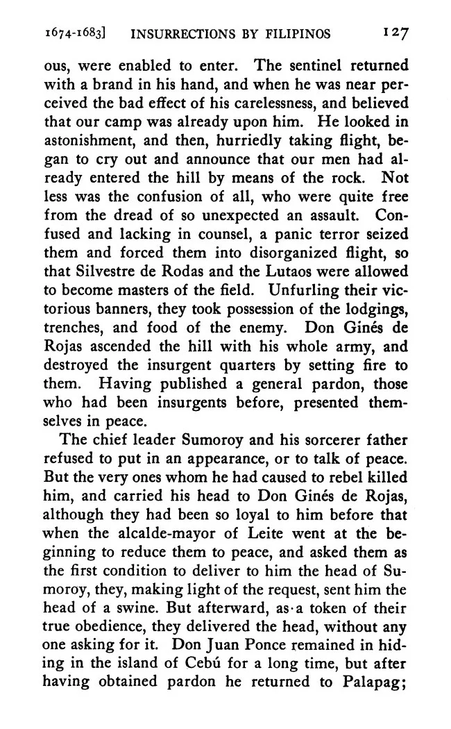 A detailed account of the Sumuroy rebellion