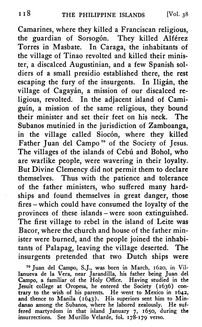 A detailed account of the Sumuroy rebellion