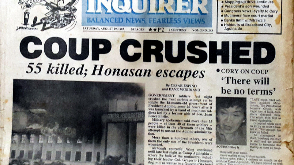 RAM soldiers Attempted to Overthrow the Aquino Government