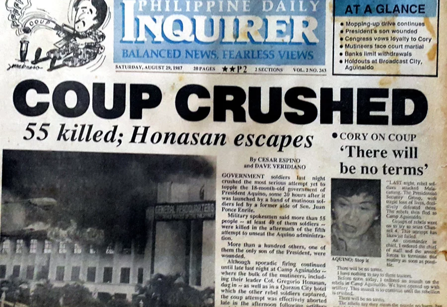 RAM soldiers Attempted to Overthrow the Aquino Government