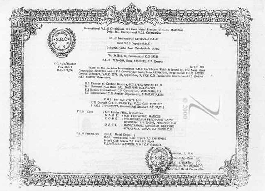 Is the controversial Marcos gold fantasy?