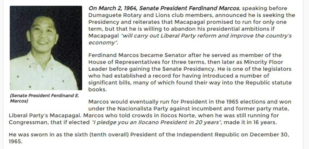 Senate President Marcos Announced He Is Seeking The Presidency March 2