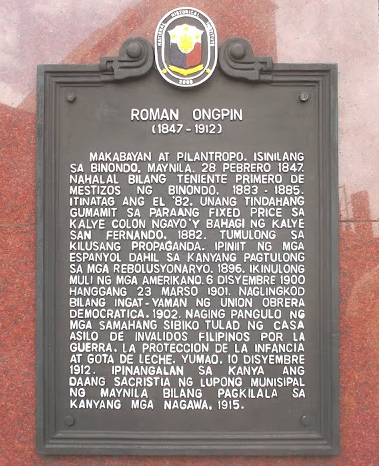 Roman Ongpin was born in Binondo, Manila February 28, 1847